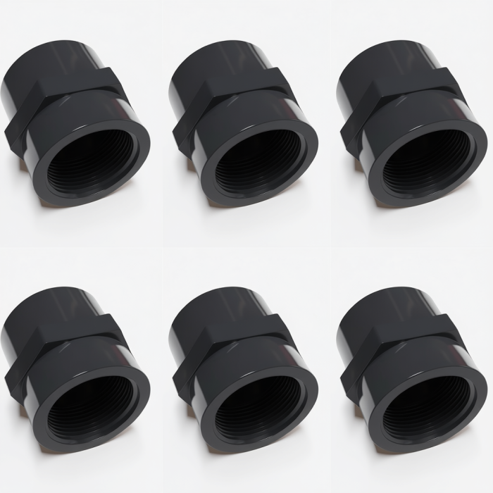 6-Pack 1-1/4 in. SCH-80 PVC Female HEX Adapters Slip x FNPT NSF ASTM ...