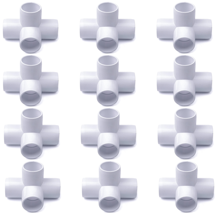 247Garden 3/4 in. 4-Way PVC Elbow ASTM SCH40 Furniture-Grade Fitting 12 ...