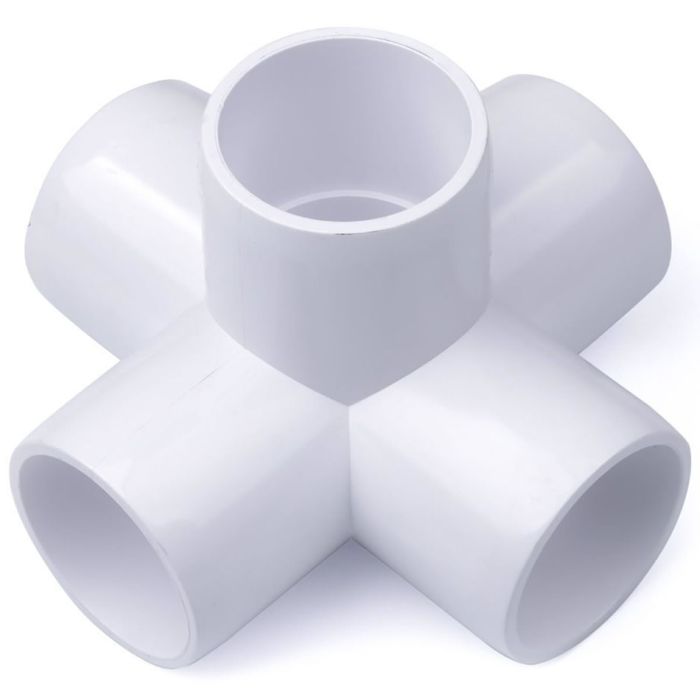 2" PVC 5-Way Elbow Fitting - ASTM SCH40 Furniture-Grade Connector