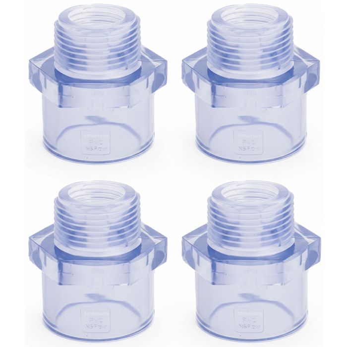 247Garden 4-PK 3/4 in. Clear PVC SCH-80 Male Adapter Fittings ...