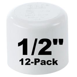 12-Pack 1/2" Schedule 40 PVC End Caps | NSF Certified ASTM D2466 | Free ...