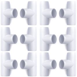 12-Pack 1/2" PVC Tee Fittings | Furniture-Grade | ASTM SCH40 | Free USA ...