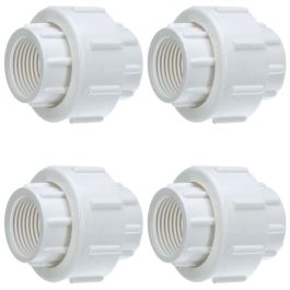 4-Pk 1/2 in. PVC SCH-40 Unions Threaded-Type w/ EPDM O-Ring FIPT x FIPT ...