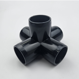 Black 1" PVC 5-Way Elbow, Cross and Tee Fitting - ASTM SCH40 Furniture ...