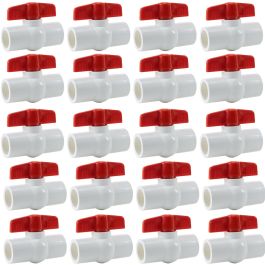 20-Pack 1/2 in. PVC Compact Ball Shut-off Valves Schedule-40 Pipe ...