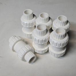 6-Pk 1/2 in. SCH-40 PVC True Union Ball Check Valves Socket-Type ASTM ...