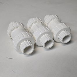 3-Pk 1/2 in. SCH-40 PVC True Union Ball Check Valve Socket-Type ASTM ...