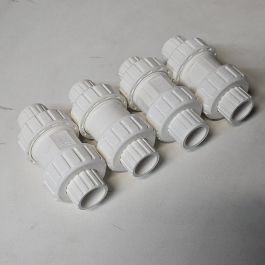 4-Pk 1/2 in. SCH-40 PVC True Union Ball Check Valve Socket-Type ASTM ...