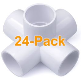 24-Pk 3/4 in. 5-Way PVC Elbows ASTM SCH40 Furniture-Grade Construction ...
