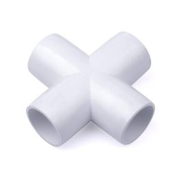 1" PVC 4-Way Cross Fitting - ASTM SCH40 Furniture-Grade Connector