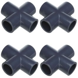 4-Pk 3/4" Sch-80 PVC Cross 4-Way Pipe Fittings NSF ASTM D2467 Slip ...