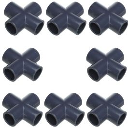 8-Pack 1 in. Schedule 80 PVC Cross 4-Way Straight Pipe Fittings Slip ...