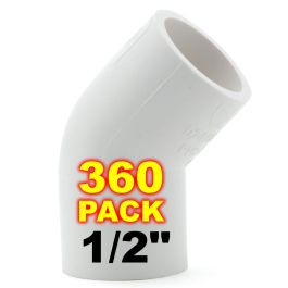 360pcs 1/2 in. Schedule 40 PVC 45-Degree Elbow NSF/ASTM Pipe Fitting ...
