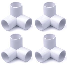 4-Pack 1 in. PVC 3-Way Elbow Fittings ASTM SCH40 Furniture-Grade ...