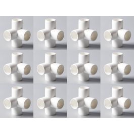 12-Pk 1/2 in. 4-Way SCH-40 PVC Fittings ASTM D2466 Plumbing-Grade ...