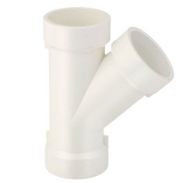 4-Pack 1-1/2 in. DWV WYE Hub Skew Y-Tee Drain Waste Vent PVC Fitting ...