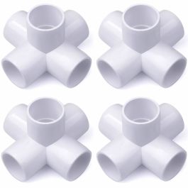 4-Pack 1/2 in. PVC 5-Way Elbow Fittings ASTM SCH40 D2466 Plumbing-Grade ...
