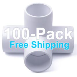 3/4" PVC 4-Way Elbow Fittings (100pcs) | Furniture-Grade Construction ...