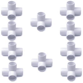 10-Pack 1/2 in. 4-Way SCH40 PVC Elbow Fittings ASTM Furniture-Grade ...