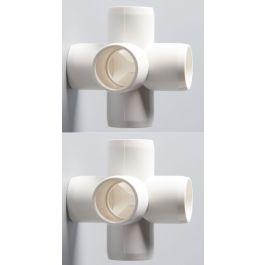 2-Pk 3/4 in. 5-Way SCH-40 PVC Fittings ASTM D2466 Plumbing-Grade Pipe ...