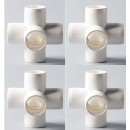 4-Pk 1 in. 5-Way SCH-40 PVC Fittings ASTM D2466 Plumbing-Grade Pipe ...