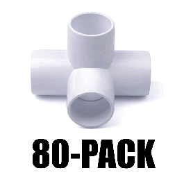 80-Pack 1/2" PVC 4-Way Fitting SCH40 ASTM