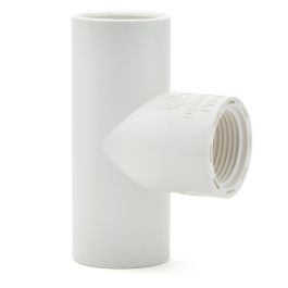 1-1/4 in. Schedule 40 PVC Female-Threaded Tee 3-Way NSF Sch-40 Pipe Fitting