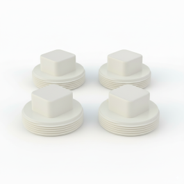 4-PK 1-1/2 in. PVC Schedule-40 DWV MNPT Cleanout Plugs for Drain, Waste ...
