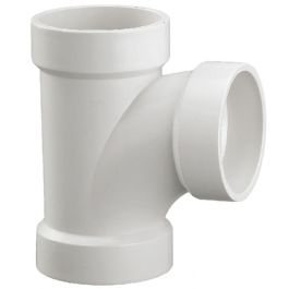 4" x 2" DWV Reducing Sanitary Tee PVC Fitting - ASTM D2665, NSF Certified