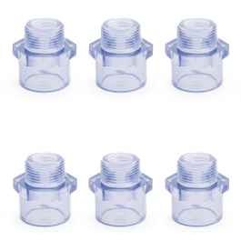 247Garden 6-PK 1 in. Clear PVC SCH-80 Male Adapter Fittings Transparent ...