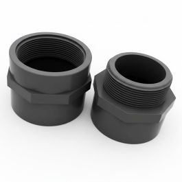 3 in. SCH-80 PVC Male+Female HEX NPT Adapter Combo Kit ANSI ASTM D2466 NSF