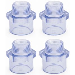 247Garden 4-PK 1 in. Clear PVC SCH-80 Male Adapter Fittings Transparent ...