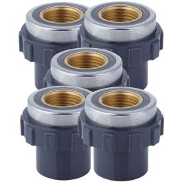 5-Pack 1/2-Inch SCH-80 PVC Female Adapters with Brass FNPT Insert ...