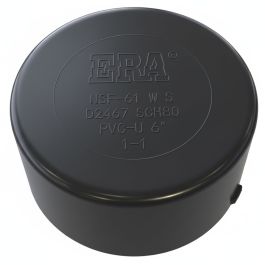 6 in. SCH-80 PVC Cap Slip Socket | High Pressure End Plug | NSF ASTM D2467