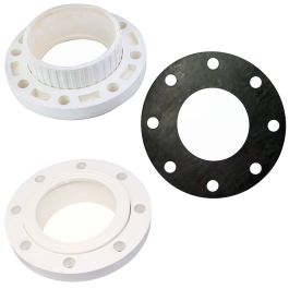 4 in. PVC SCH-80 Van Stone Flanges (Set of 2) + EPDM Flange Gasket ...