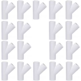 18-Pack 1/2 in. Schedule 40 PVC Skew Tee Y-Fittings 3-Way 45-Degree ...