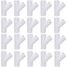 20-Pack 1/2 in. Schedule 40 PVC Skew Tee Y-Fittings 3-Way 45-Degree ...