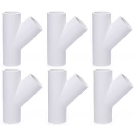 6-Pack 1/2 in. Schedule 40 PVC Skew Tee Y-Fittings 3-Way 45-Degree ...
