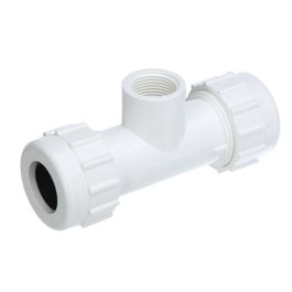 3/4" PVC Tee Compression FPTxFPT Threaded-Fitting NSF-Certified